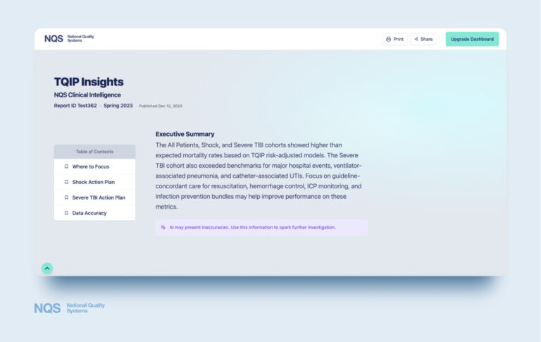 AI turns your TQIP report into action plans – NQS